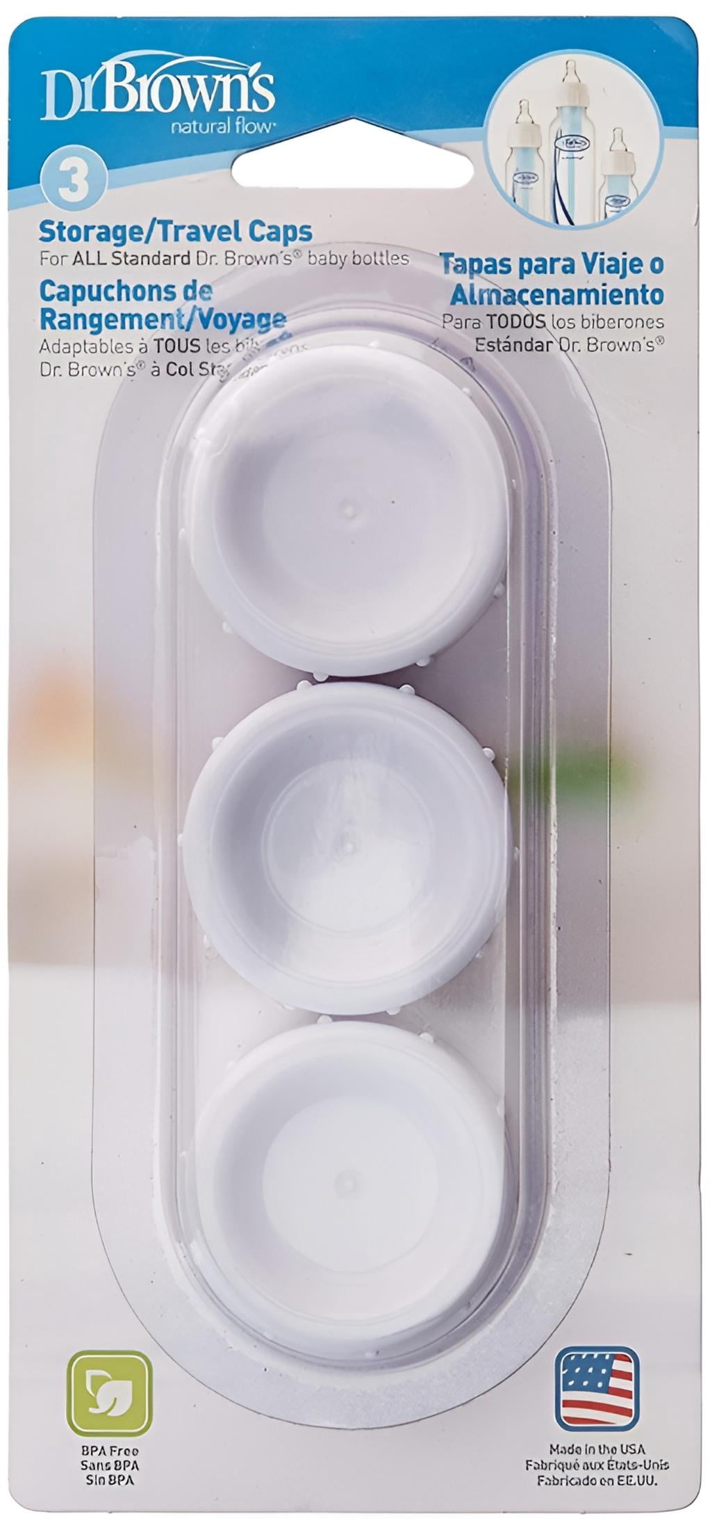 Dr. Brown's Natural Flow Standard Storage Travel Caps Replacement, 6 ...