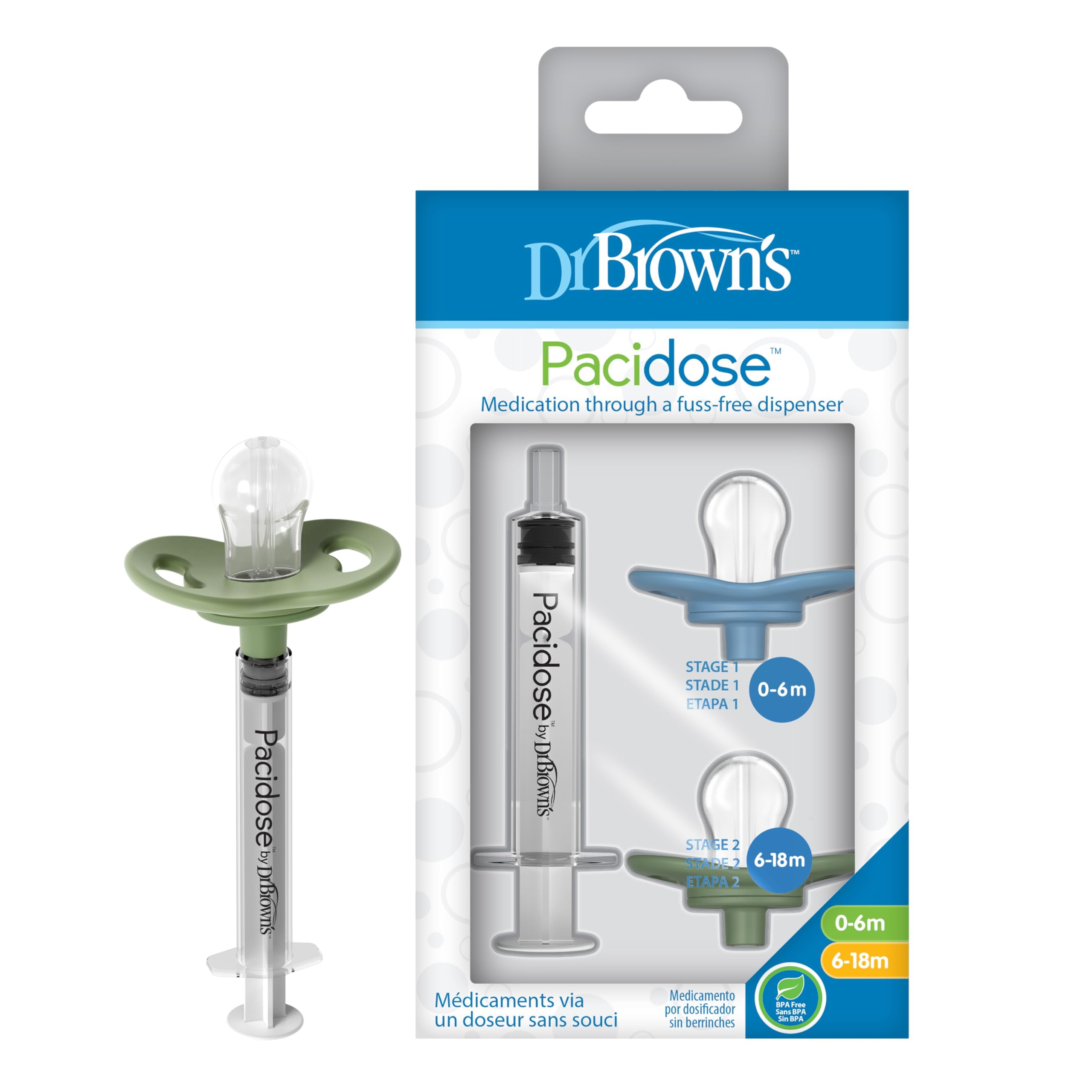 Dr. Brown's Pacidose Pacifier and Liquid Baby Medicine Dispenser with ...