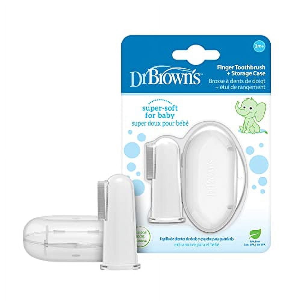 Dr. Brown's Silicone Finger Toothbrush for Baby with Travel-Storage ...