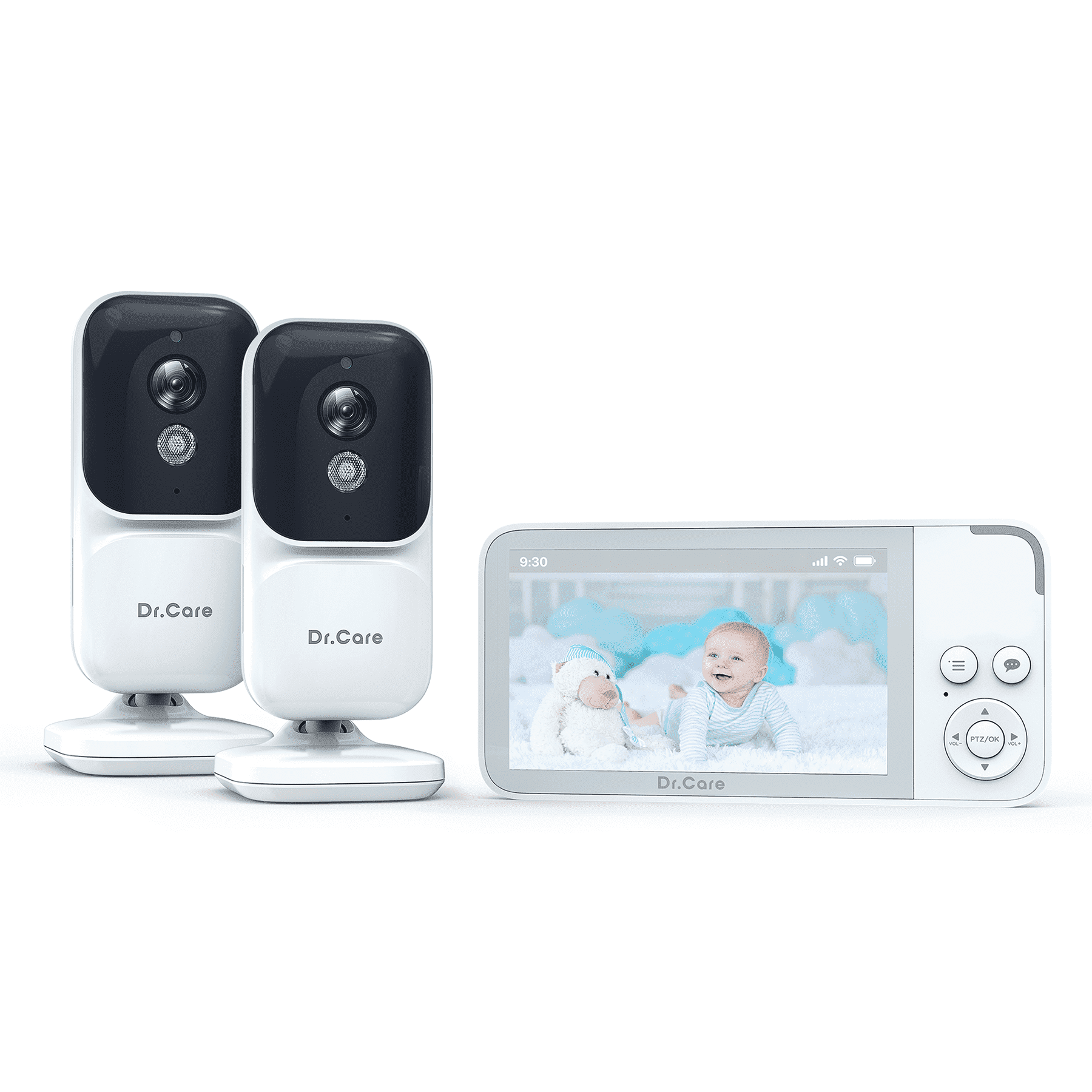 Dr.Care 3.5" Video Baby Monitor with 2 Cameras, 2-Way Audio, Night ...
