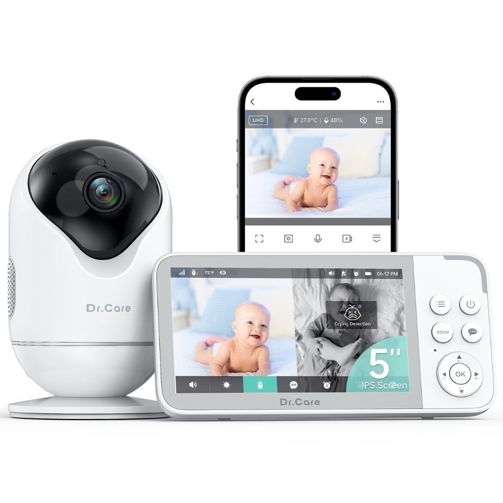 Dr.Care 5" Smart WiFi Baby Monitor with 2K HD Security Camera,APP ...