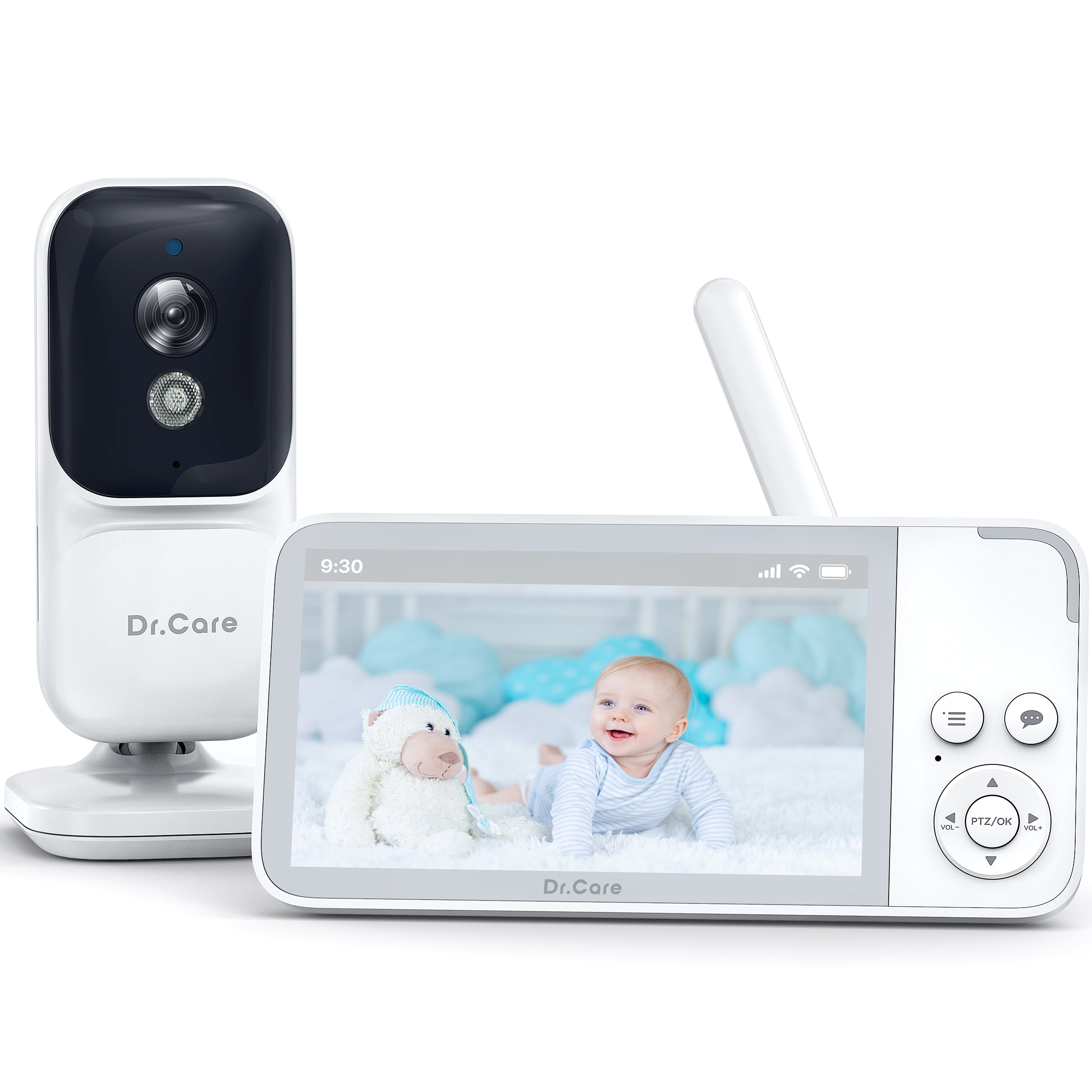 Dr.Care 3.5" Video Baby Monitor with 4X Zoom Camera, 2-Way Audio, Video ...