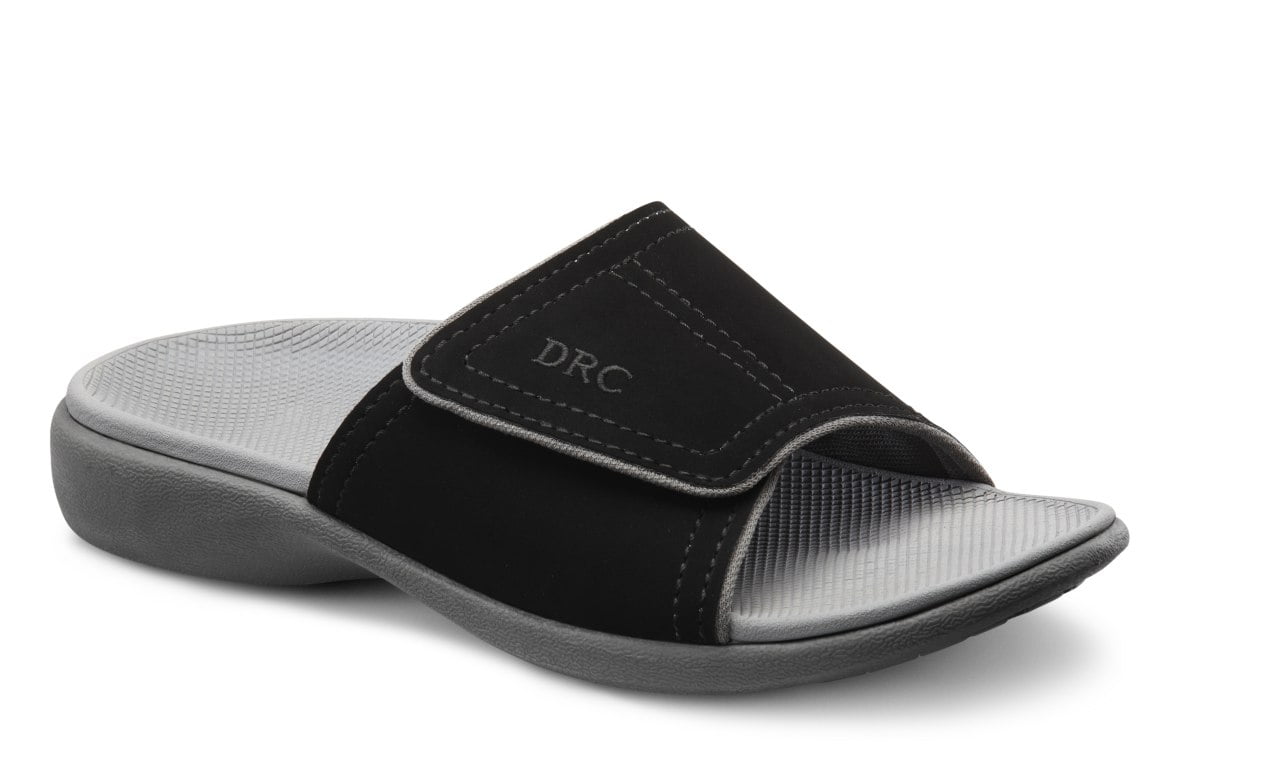 Dr. Comfort Connor Men's Supportive Slide Sandals - Black - Walmart ...