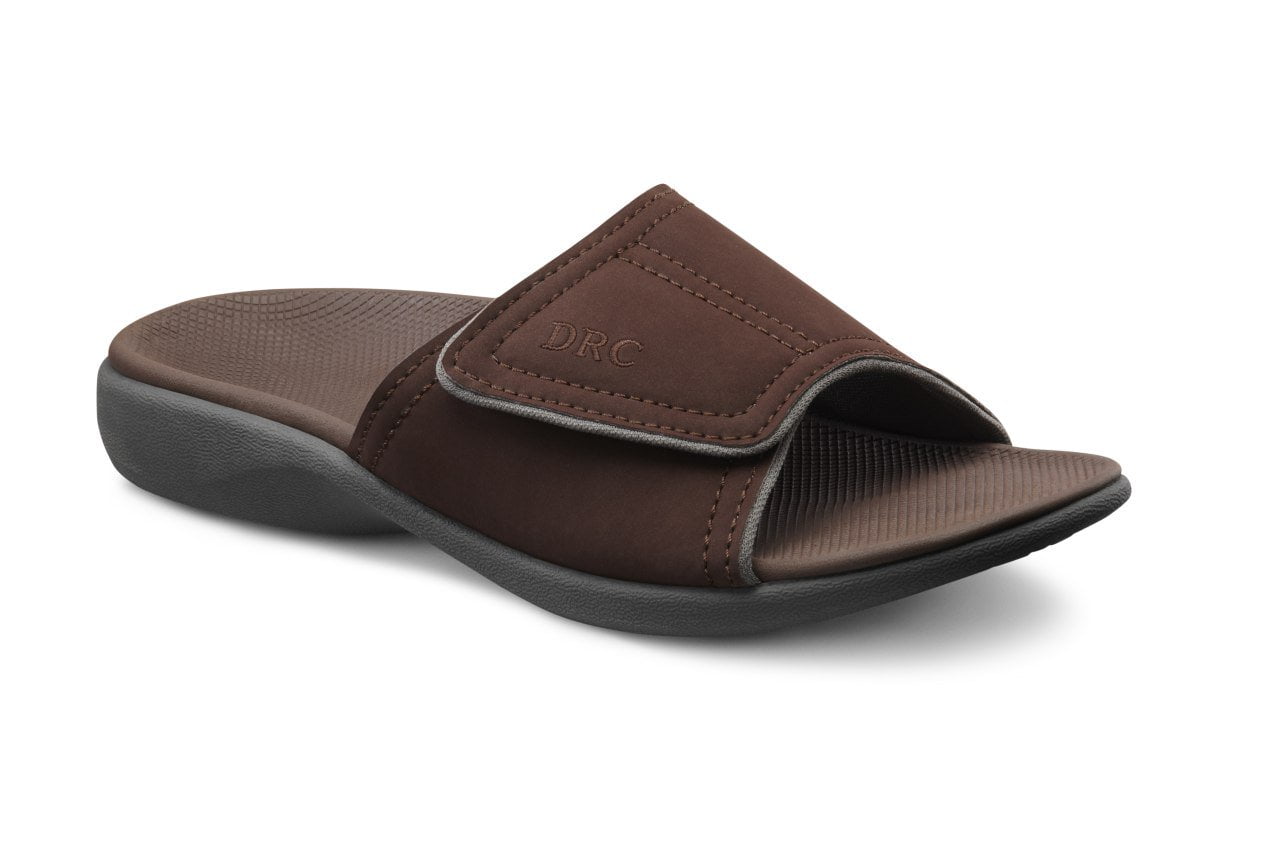 Dr. Comfort Connor Men's Supportive Slide Sandals - Chocolate - Walmart.com