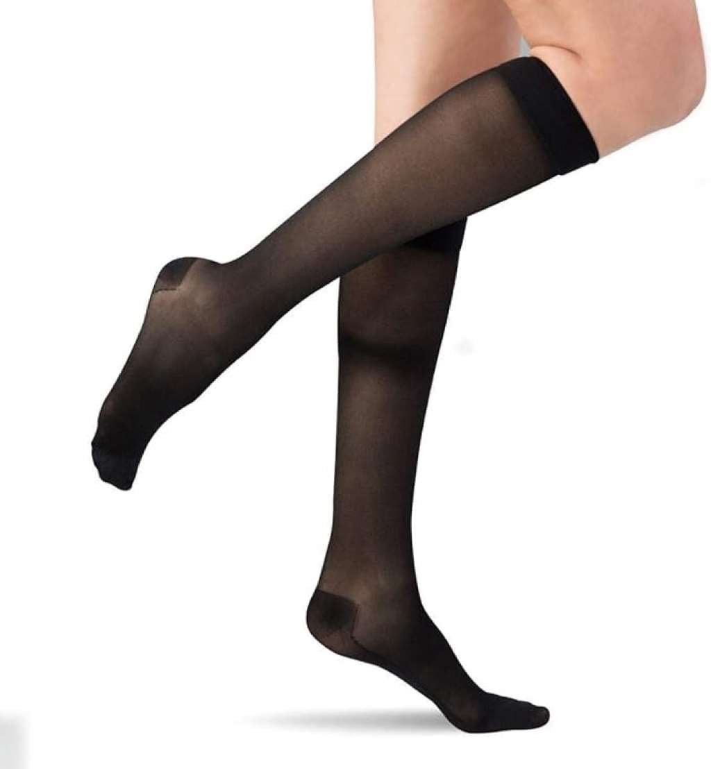 Dr. Comfort Women's Select Sheer Below Knee 15-20mmHg (Black) Large ...