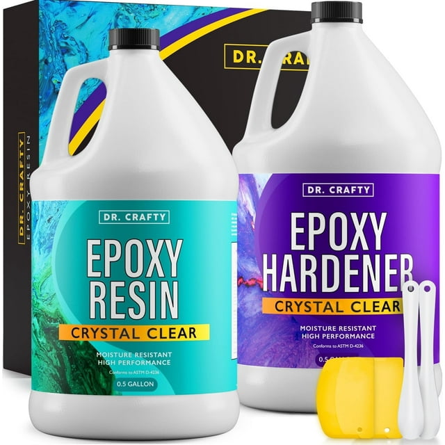 Dr Crafty Epoxy Resin Kit - Clear 2 Part Hardener for Liquid Pour ...