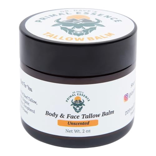 Dr. Dave's Primal Essence Grass Fed Beef Tallow for Skin - Tallow Balm ...
