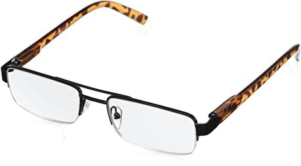 Dr. Dean Edell DDE/Elite Combo 1/2 Eye Semi Rimless Black Metal ...