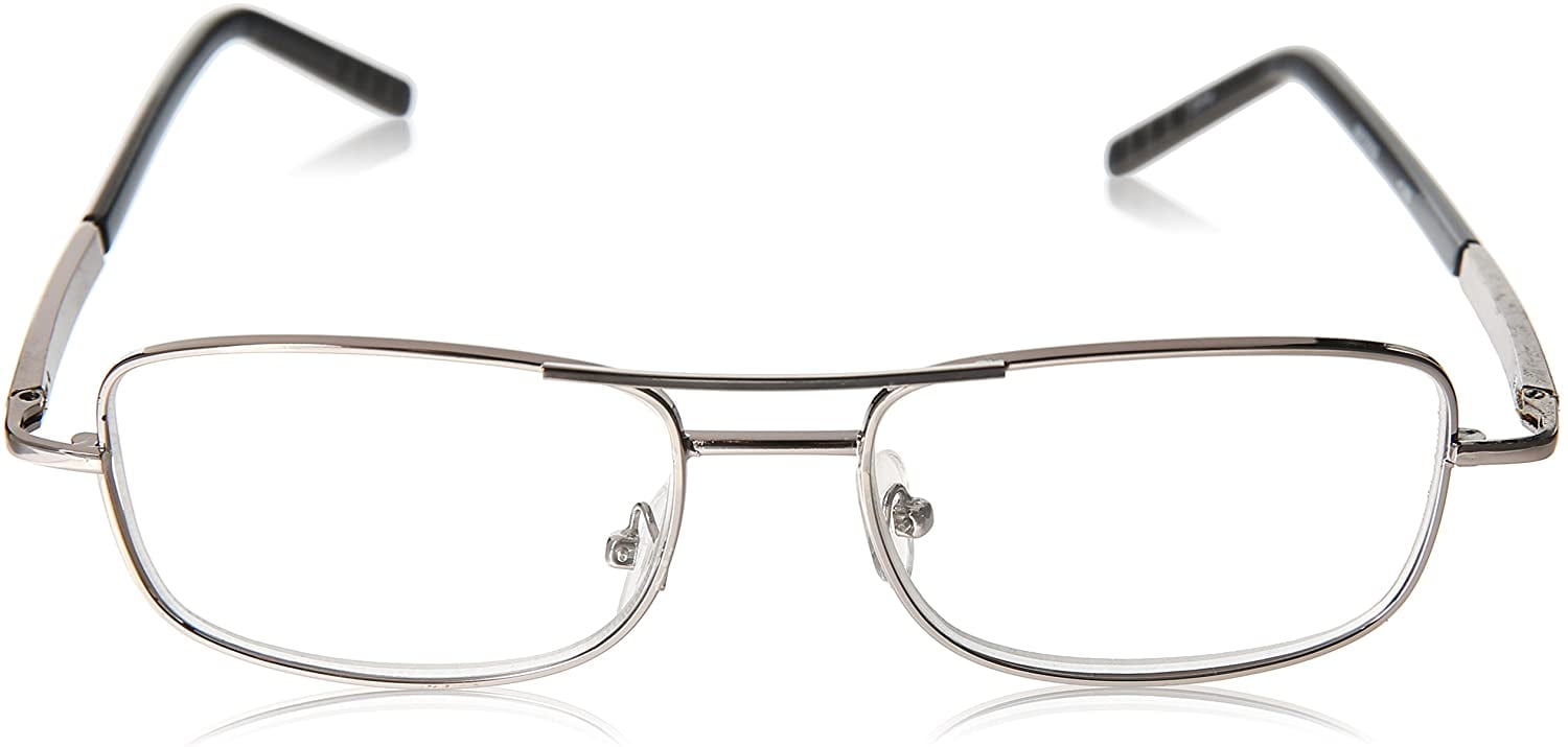 Dr. Dean Edell Premier Silver Metal Aviator with 3/4 Length Black ...