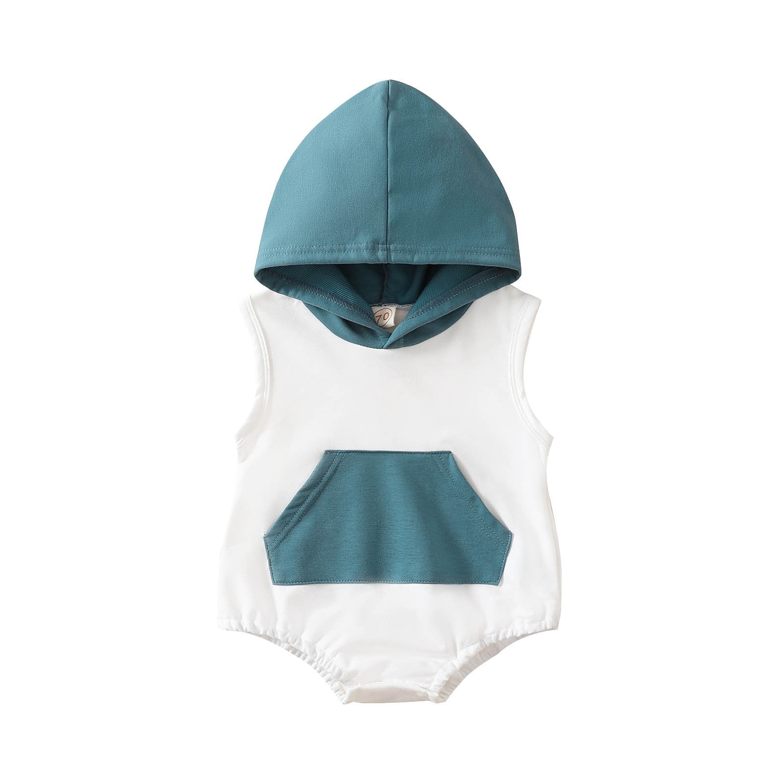 Dr.Eam Boys Girls Crawl Sleeveless Patchwork Colour Hooded Pullover ...
