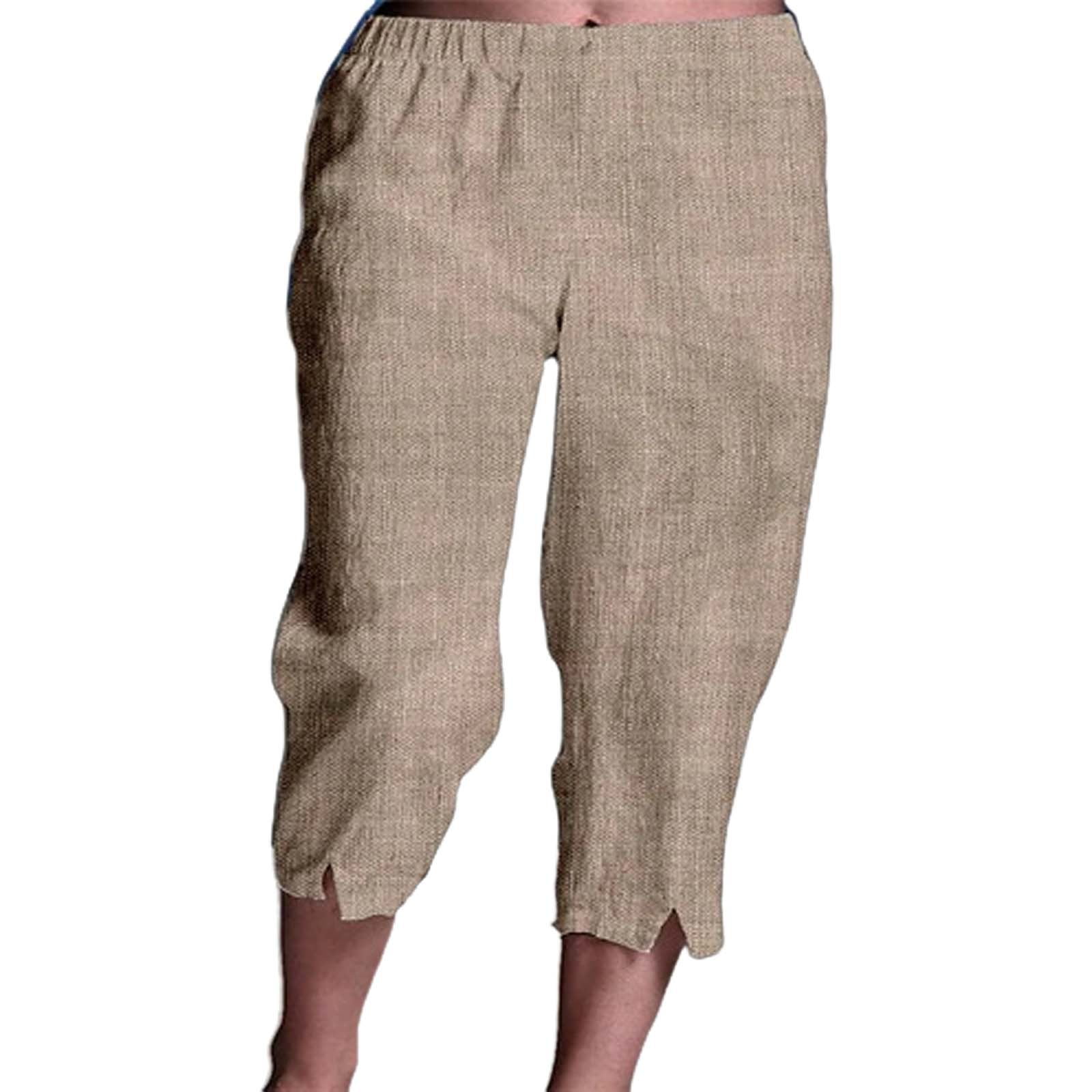 Dr Eam Capri Pants Womens Casual Summer Drawstring Elastic High Waist