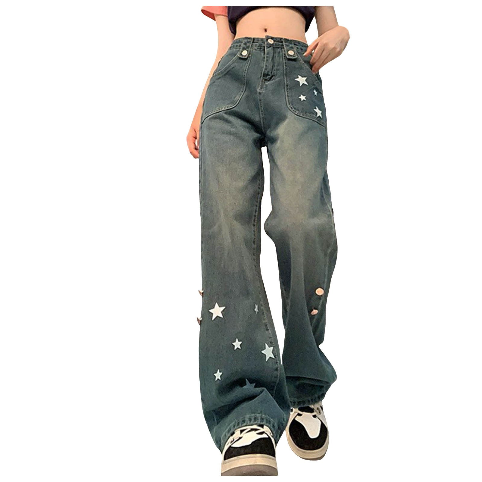 Dr Eam Jeans Star Vintage High Waisted Loose Spicy Girl Straight Legged