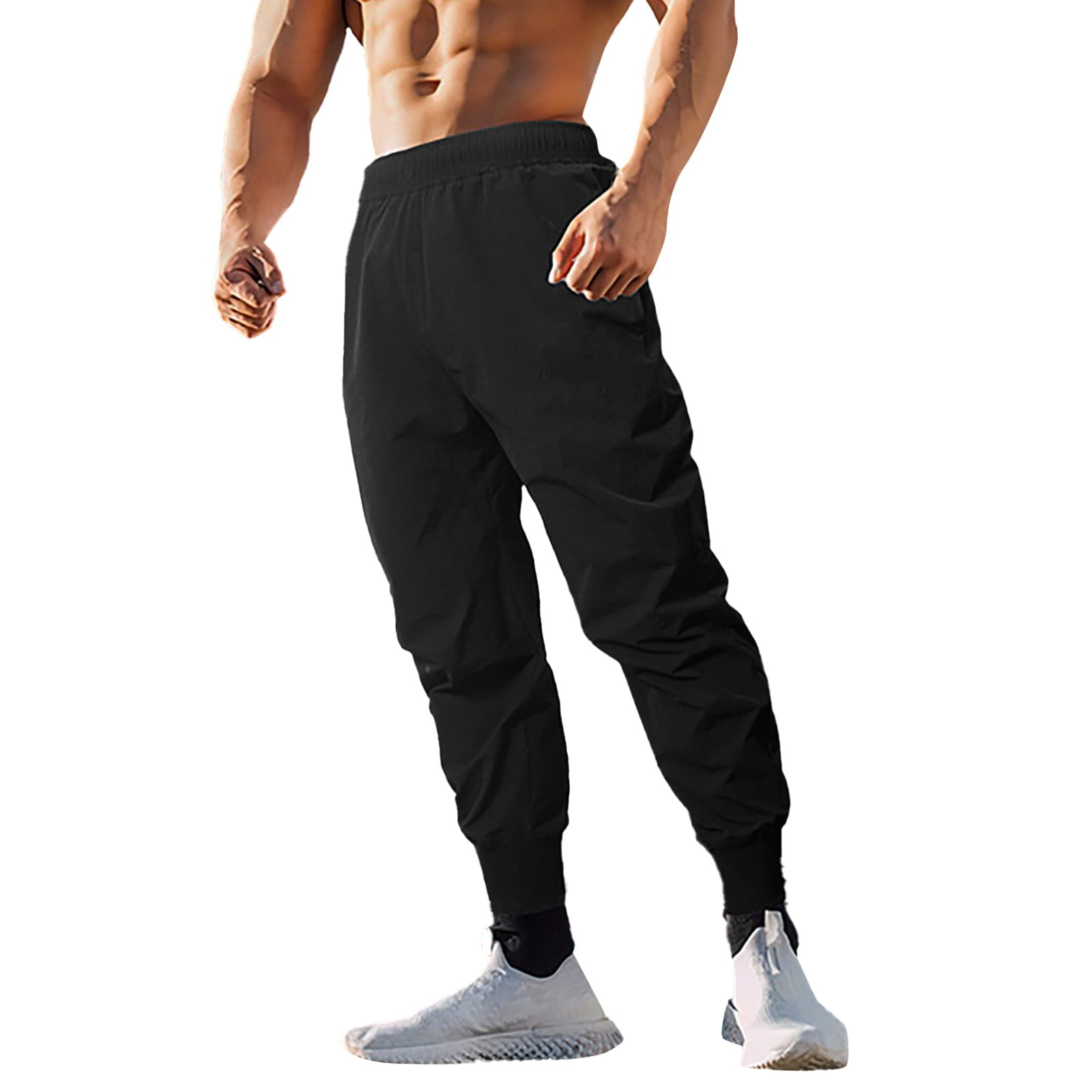 Dr.Eam Plain Color Smooth Board Sports Pants Men Baggy Fitness Pants ...