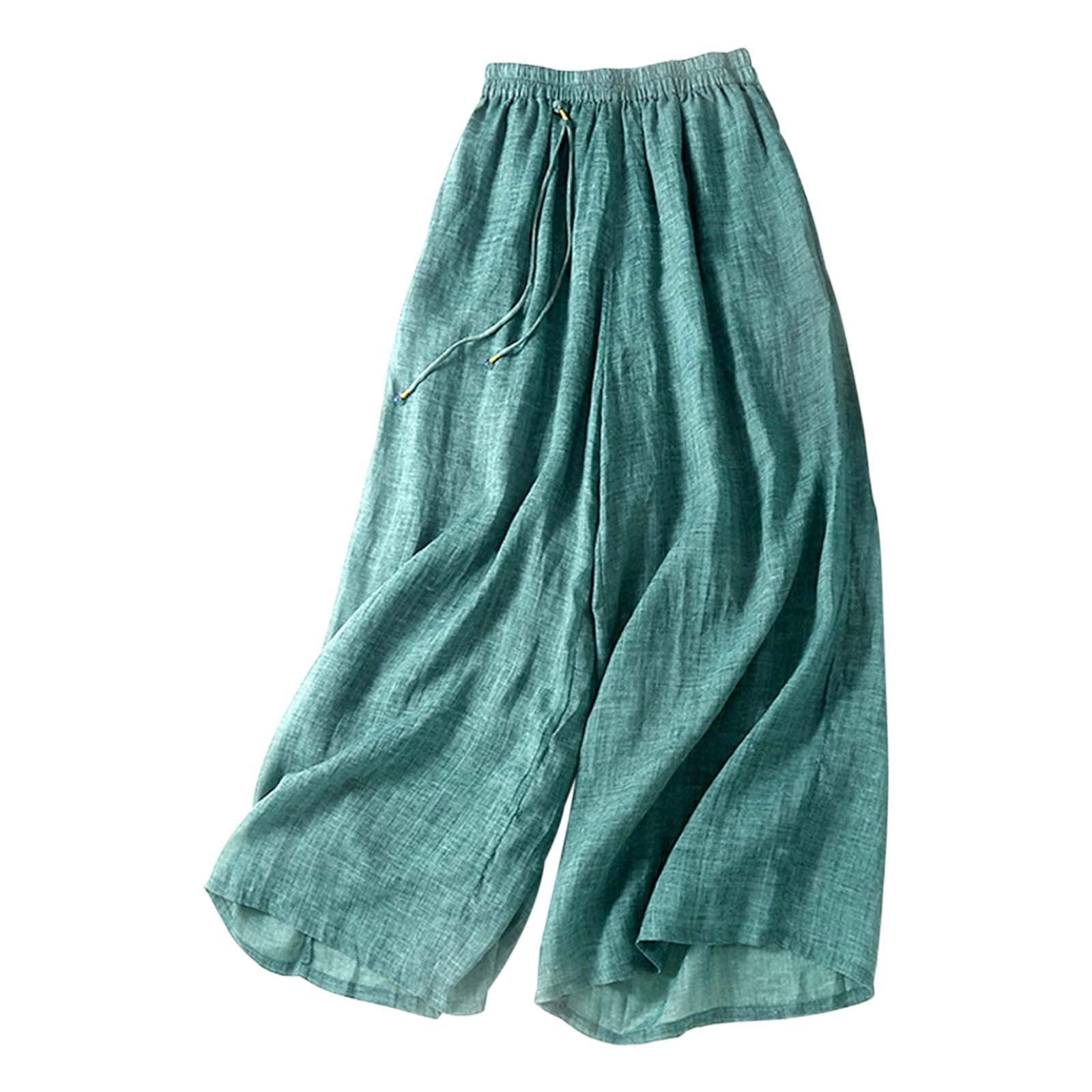 Dr Eam Summer Lightweight Baggy Wide Leg Womens Plus Size Pants