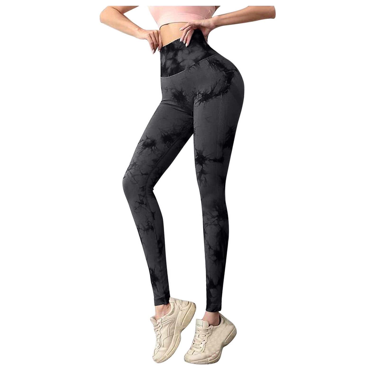 Dr Eam Womens Seamless Leggings Casual Winter Elastic High Waist Tie