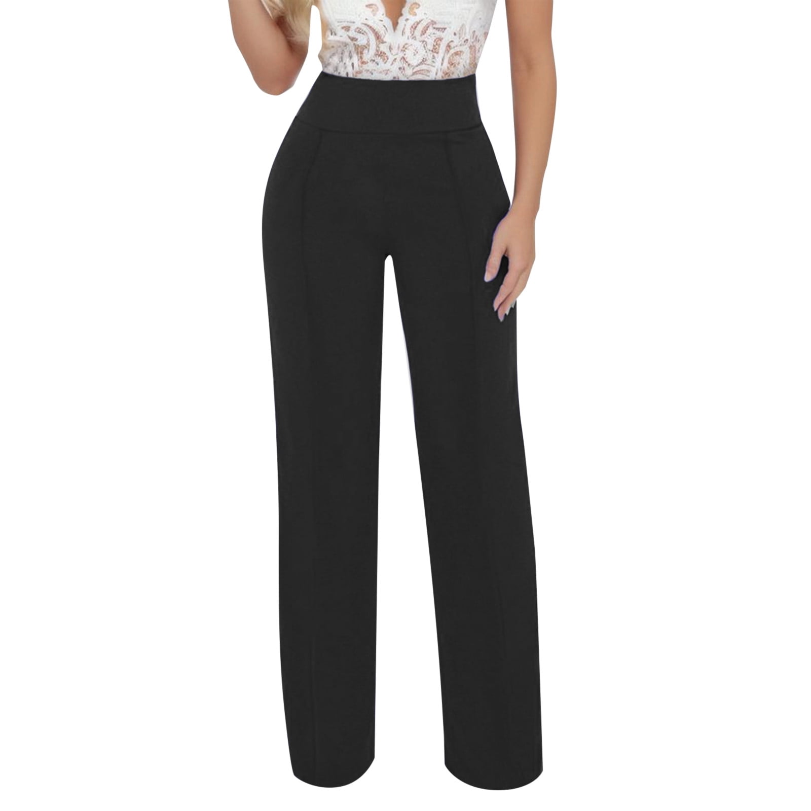 Dr Eam Womens Trousers Plus Size Stretchy Straight Leg Pants Comfy