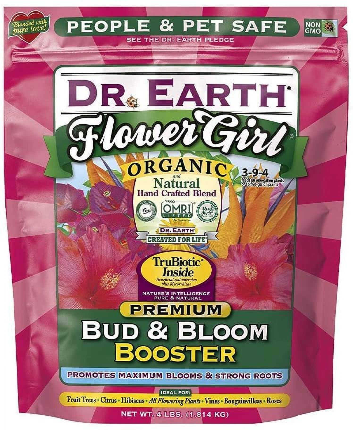 Dr. Earth 707P Organic Bud and Bloom Fertilizer, 4 lb with 100% Organic ...