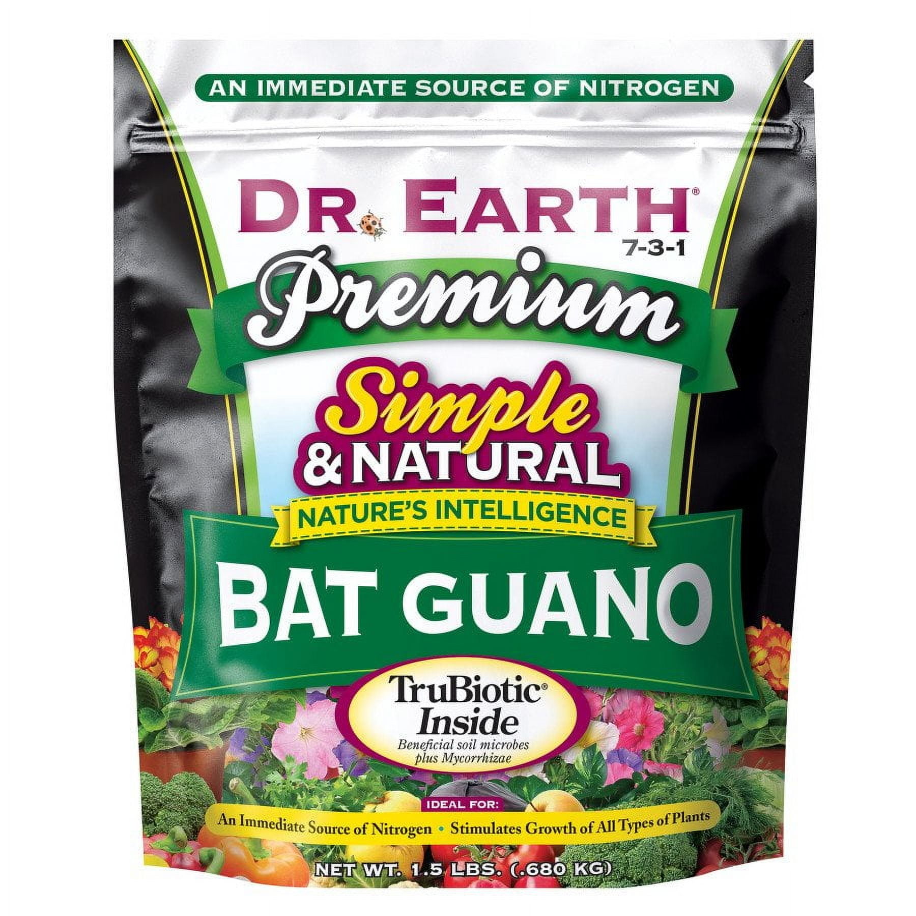 Dr. Earth, Bat Guano, 1.5 lb, Organic Nitrogen Fertilizer - Walmart.com