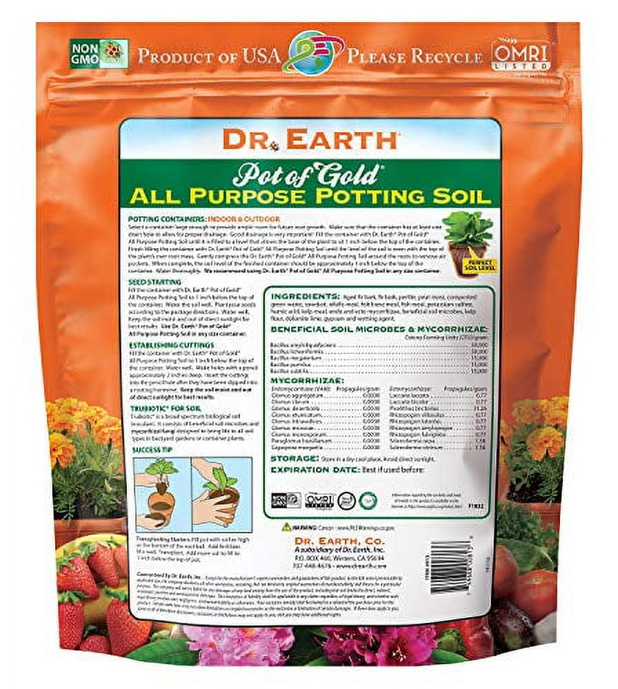 Dr. Earth Pot of Gold All Purpose Potting Soil 8 qt - Walmart Business ...