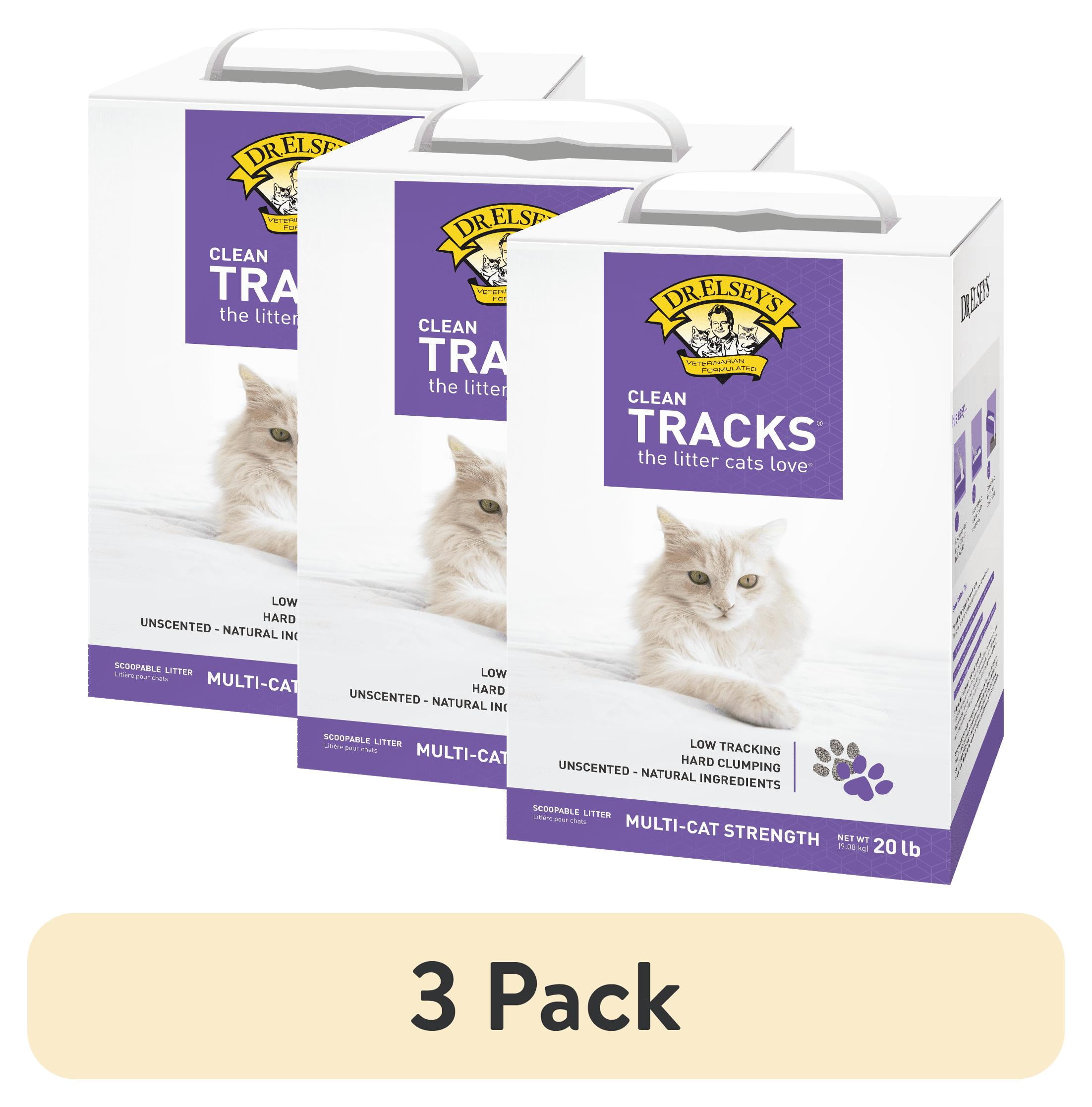 (3 pack) Dr. Elsey's Clean Tracks Clumping Clay Cat Litter Unscented ...