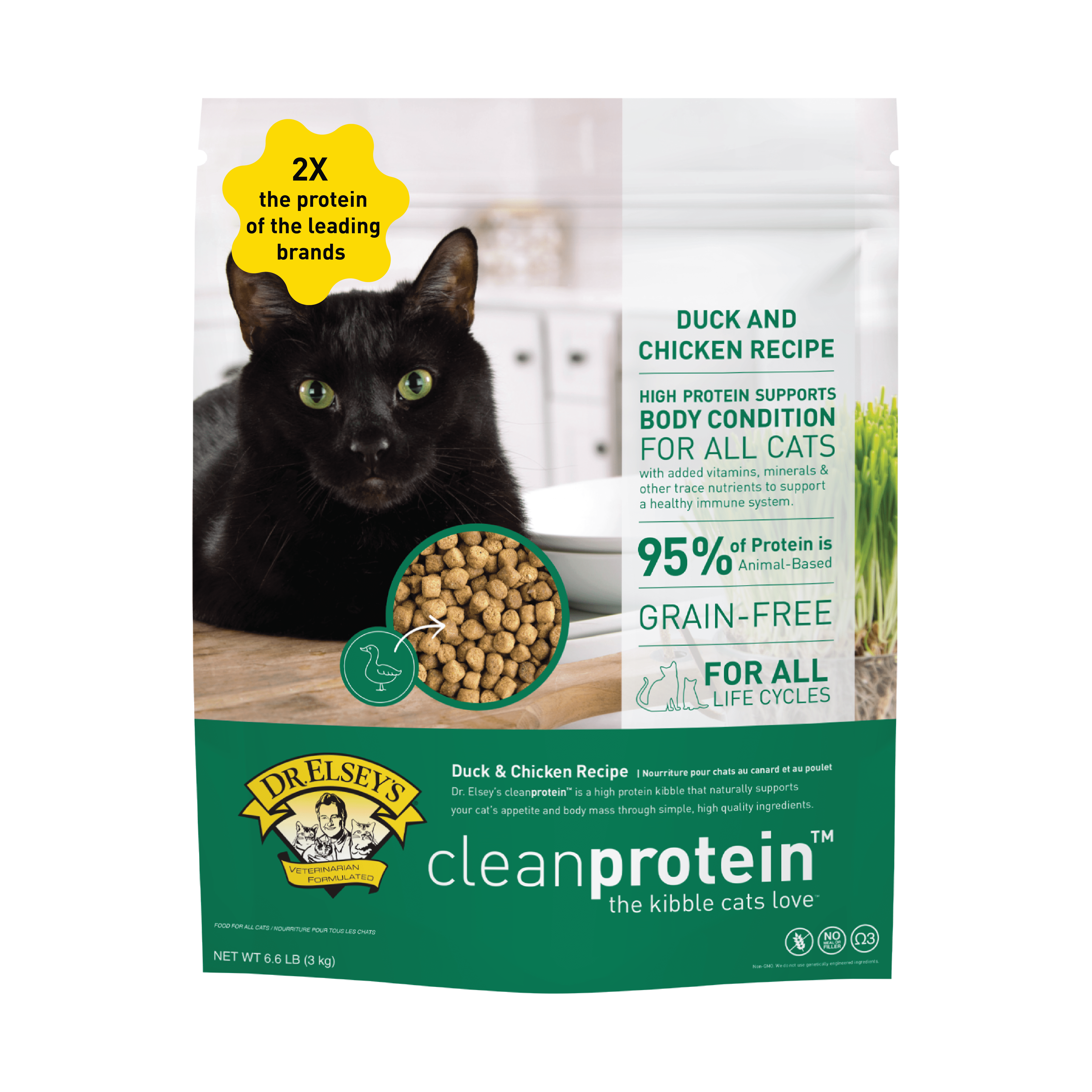 Dr. Elsey's cleanprotein Grain-Free Duck Flavor Dry Cat Food for All ...