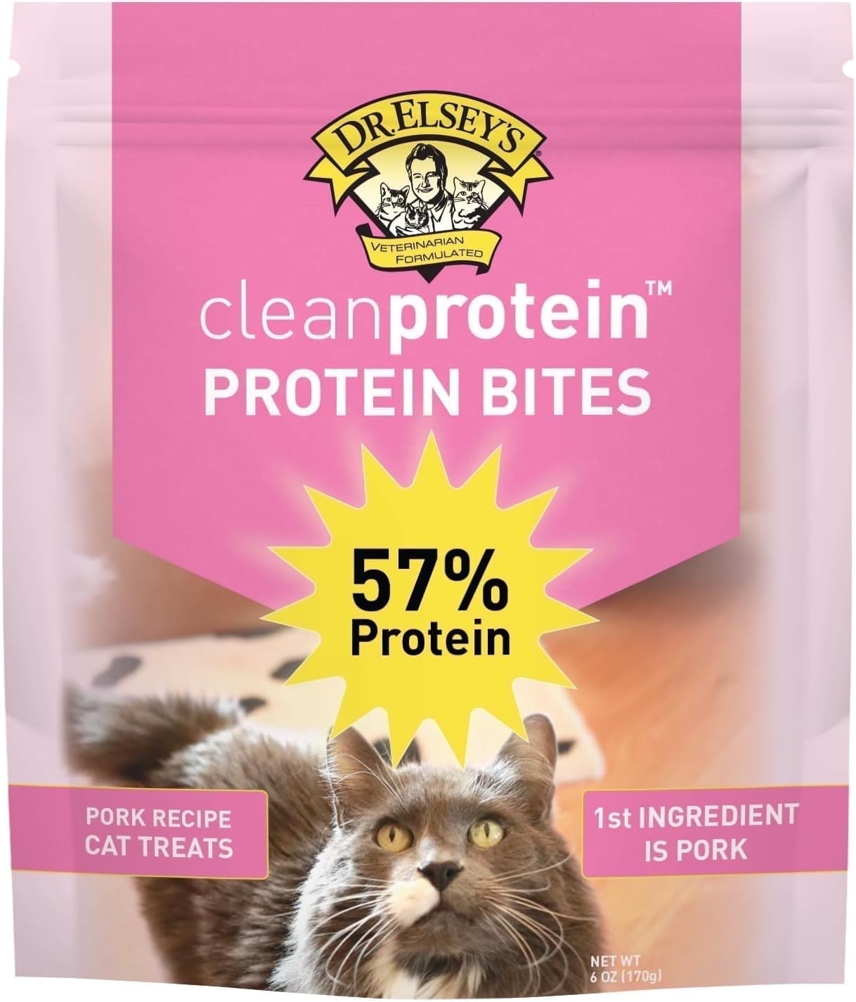 Dr. Elsey's Clean Protein Protein Bites Pork Recipe Cat Treats 6 oz ...