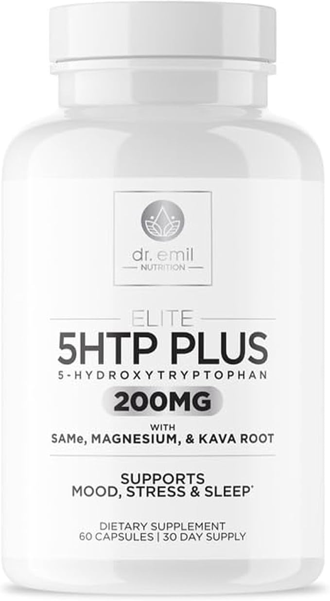 200 MG 5-HTP Elite with Kava Root Extract, Magnesium & SAM-e to Maintain Normal Healthy Sleep ...