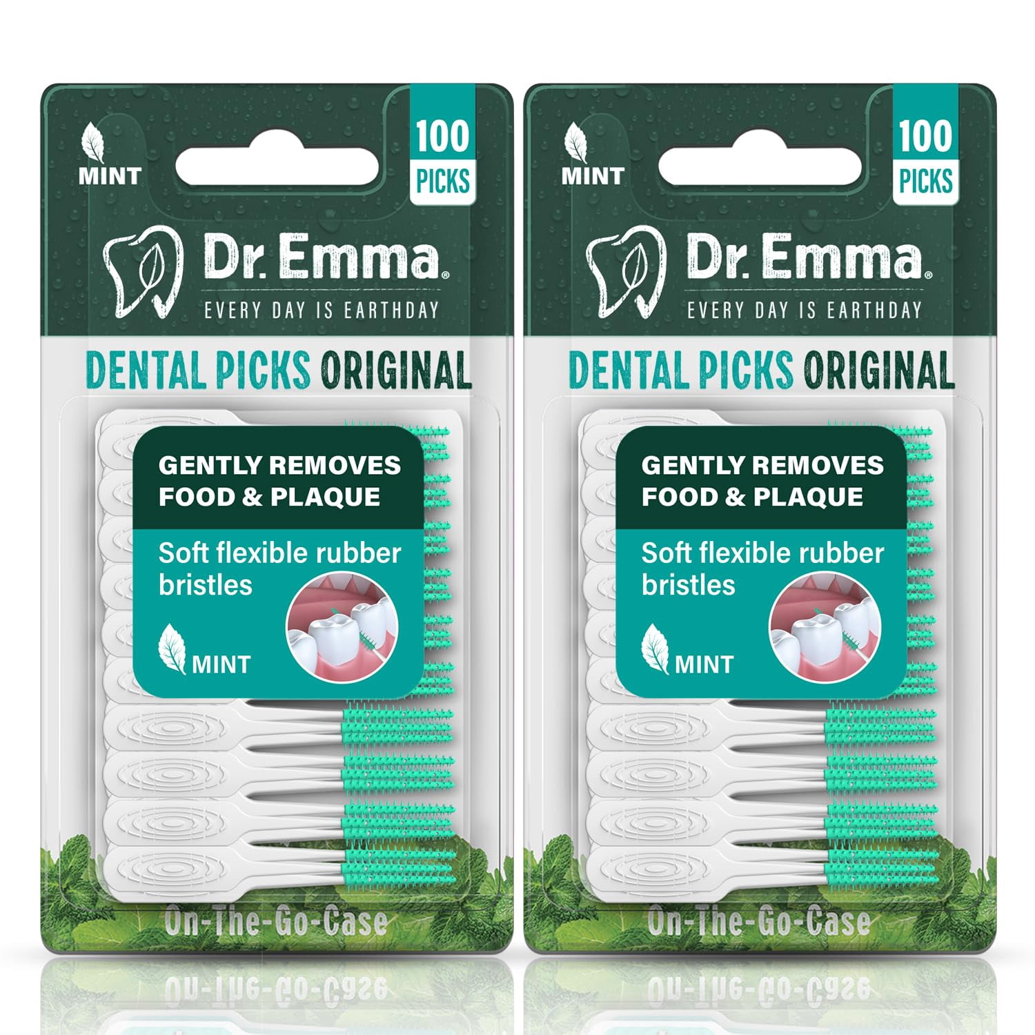 Dr. Emma Original Dental Picks Mint Soft Rubberized Tooth Picks Easy to ...