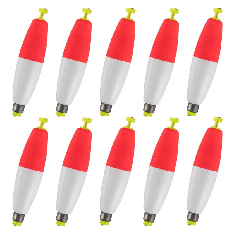 Dr.Fish 10 Pack Cigar Fishing Bobbers Weighted Bobbers Snap-On Spring ...