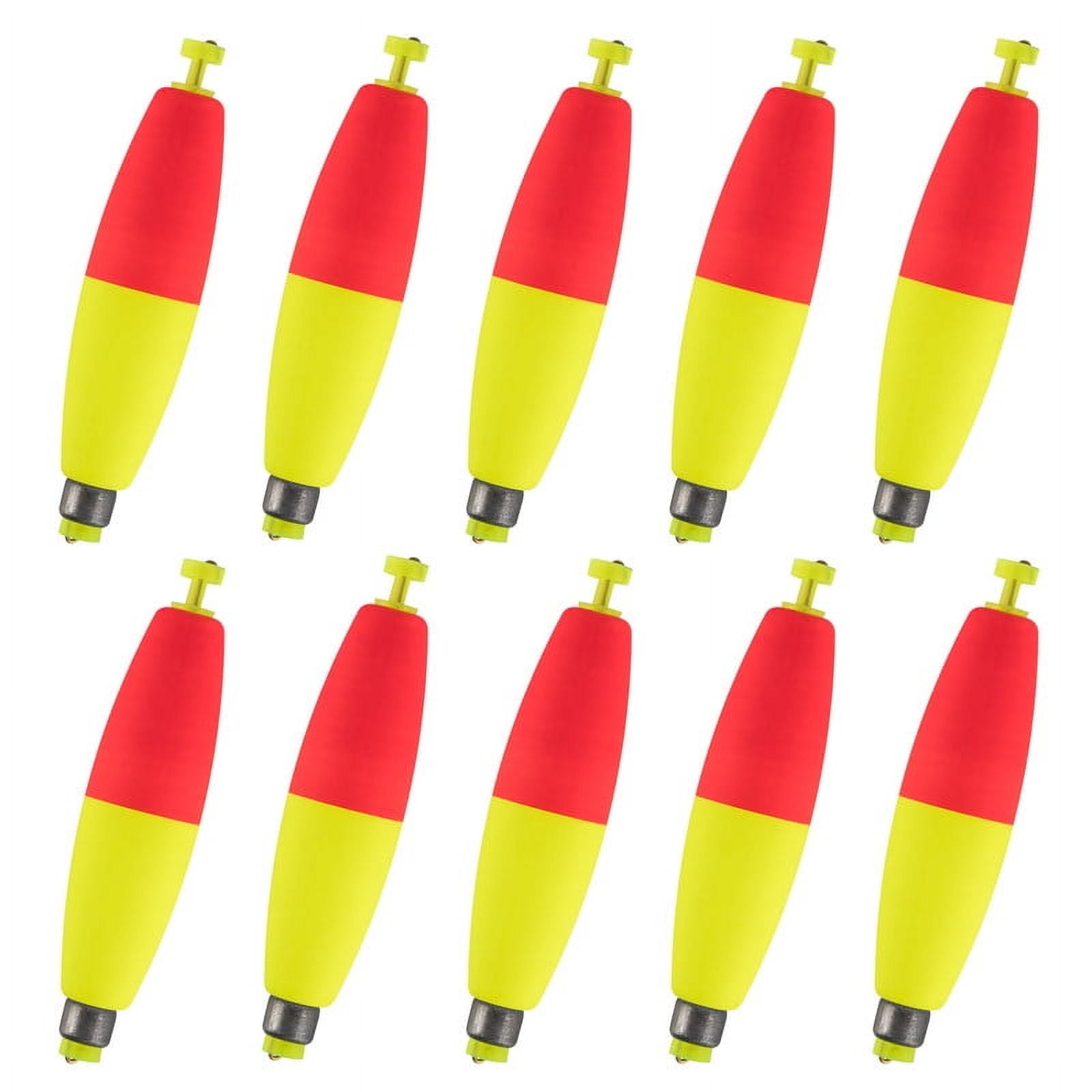 Dr.Fish 10 Pack Cigar Fishing Bobbers Weighted Bobbers Snap-On Spring ...
