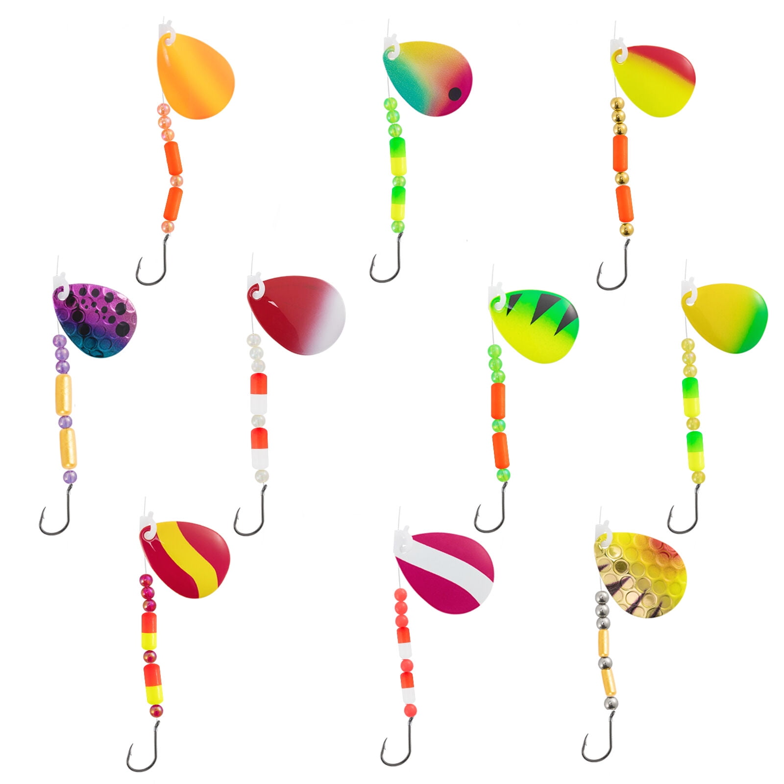 Dr. Fish 10 Pack Walleye Rigs Kit, 47 Inches, 15LB Mono Crawler Harness ...