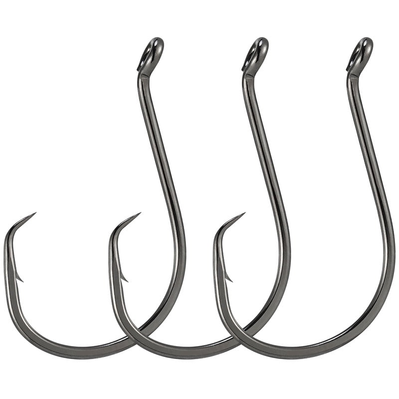Dr.Fish 100 Pack Octopus Circle Hook, Offset Fishing Hook Saltwater ...