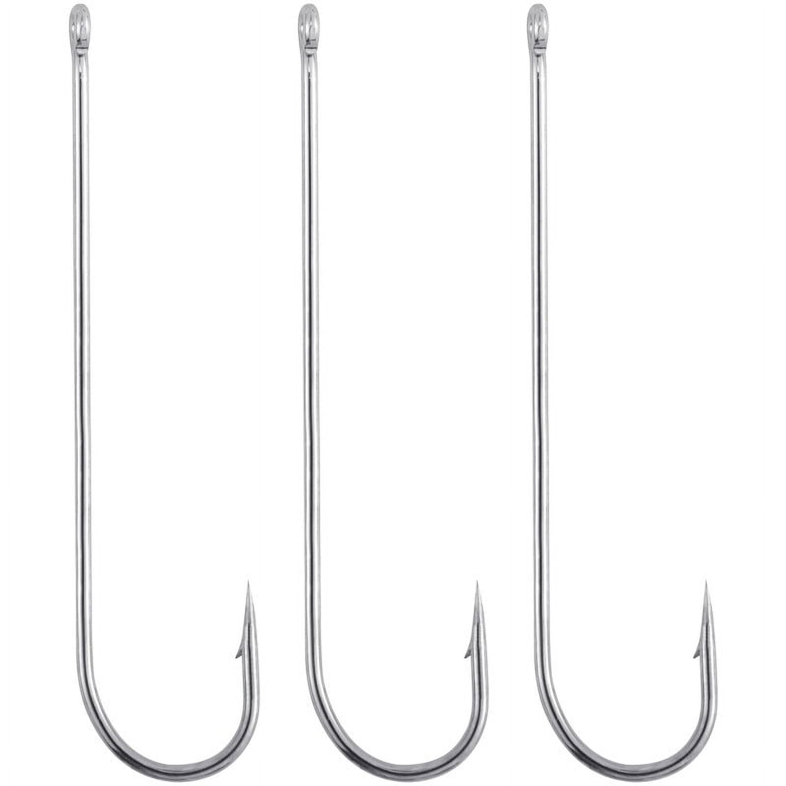 Dr.Fish 100pcs Aberdeen Hooks 1/0 Extra Long Shank Hooks Light Wire ...