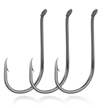 Dr.Fish 100pcs Aberdeen Hooks Size 12-2/0 Offset Long Shank Crappie ...