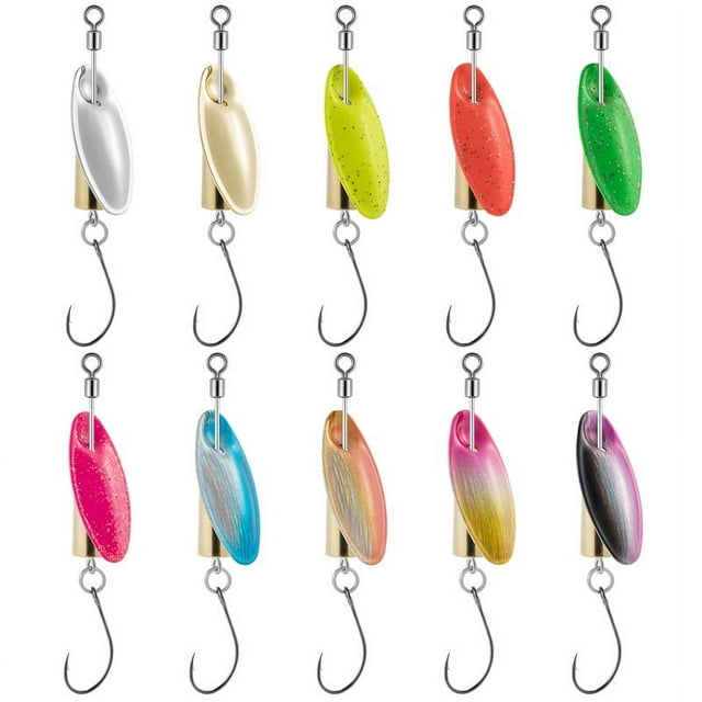 Dr.Fish 10pcs Fishing Spinner Lures Kits #10 Single Hook 1/8oz 2.4in ...
