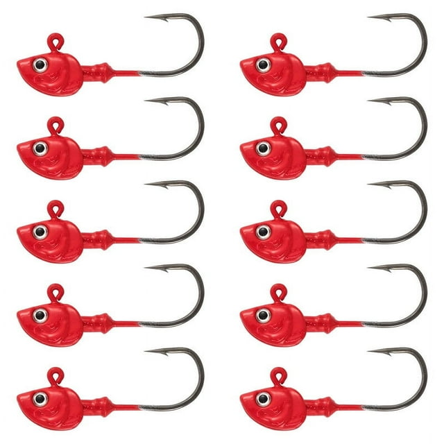 Dr.Fish 10pcs Swimbait Jig Heads Flat Jigs 3D Eyes High Carbon Steel ...
