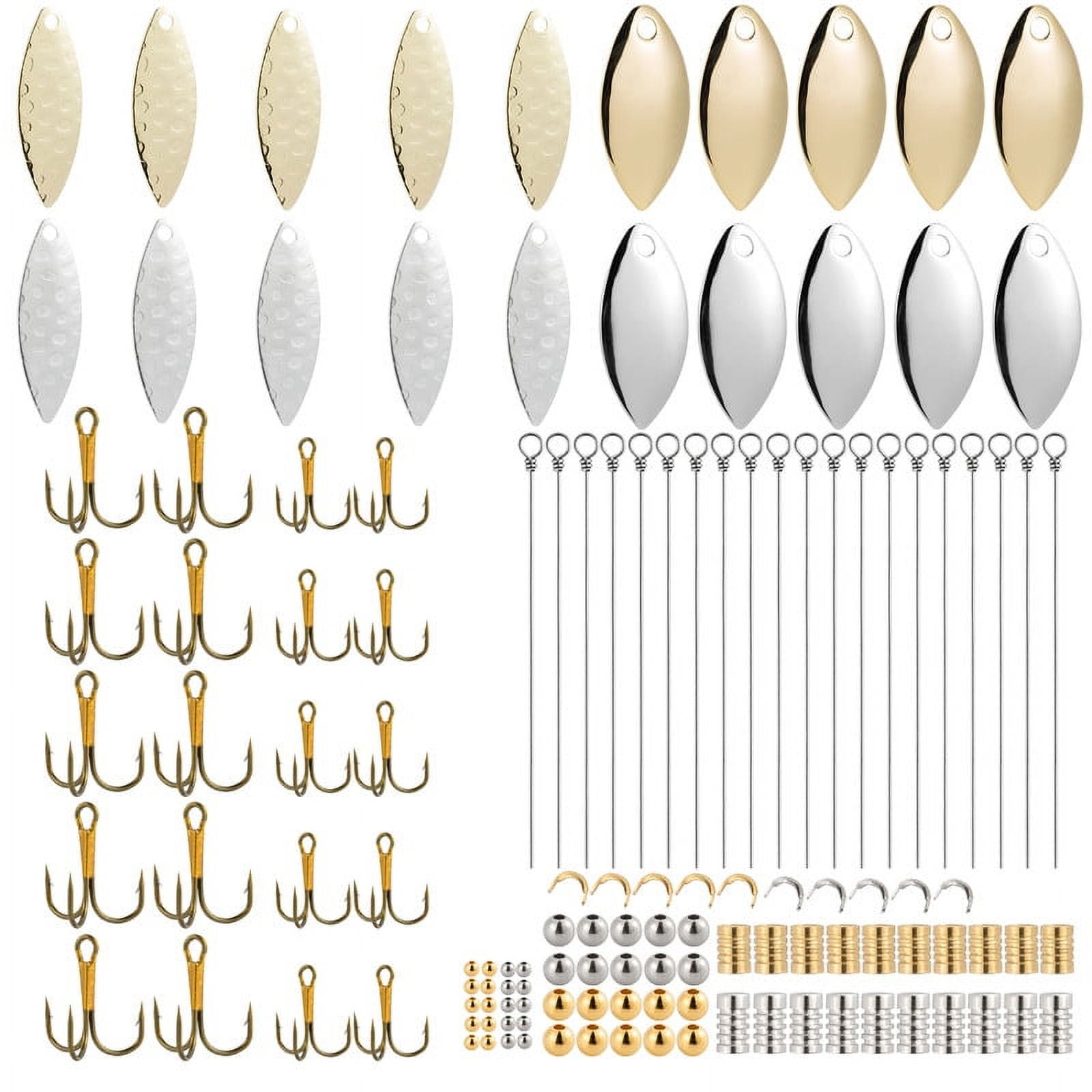 Dr.Fish 140pcs Spinner Bait DIY Kit Willow Blades Lure Making Supplies ...