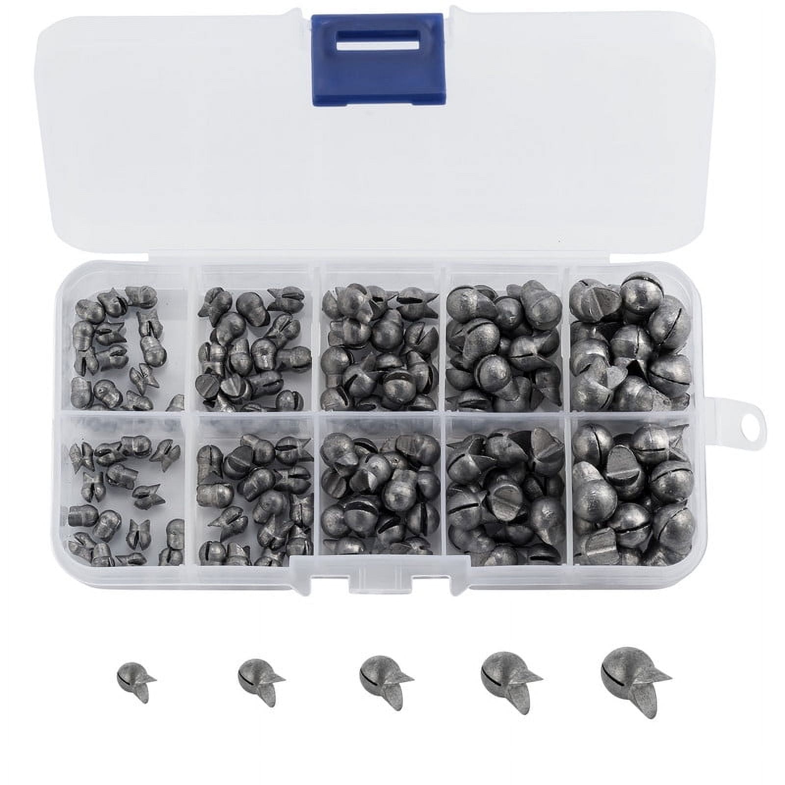 Dr. Fish Reusable Split Shot Sinkers, 150 Pack, Soft Lead Weights for ...