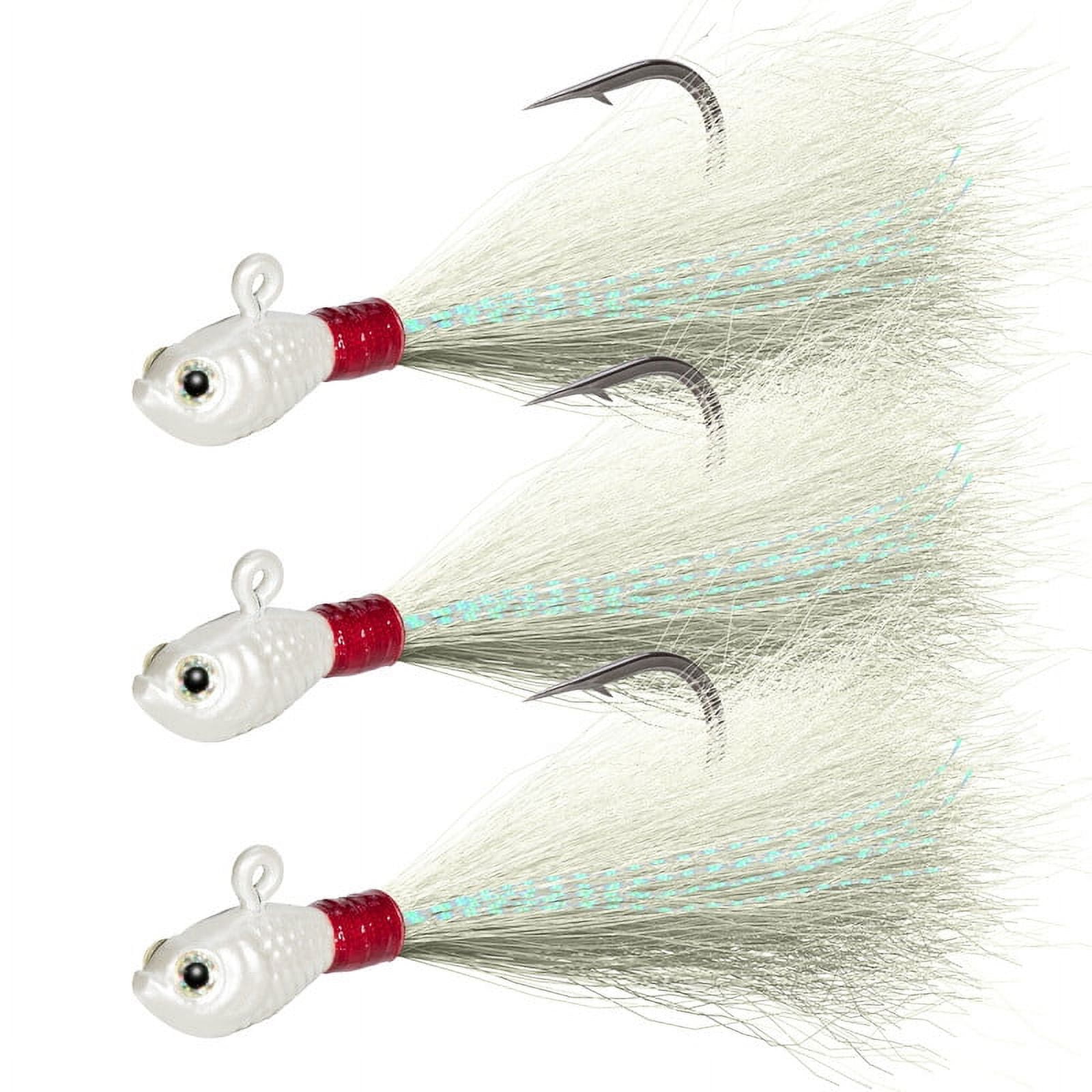 Dr.Fish 3 Pack Bucktail Jigs Fishing Lure Saltwater Freshwater Bass ...