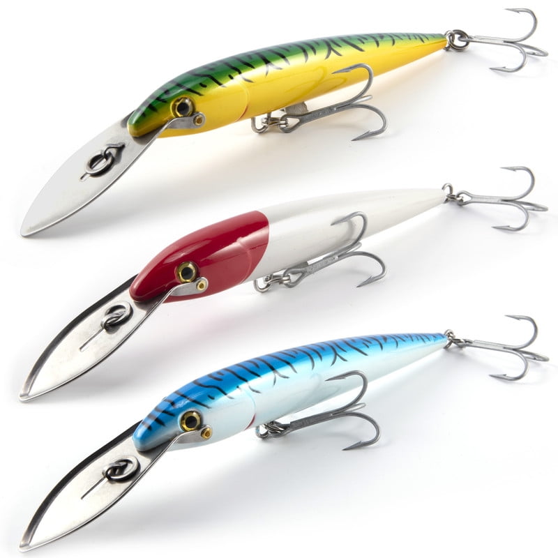 Dr.Fish 3 Pack Deep Diving Trolling Lures 13-20ft Saltwater Fishing ...