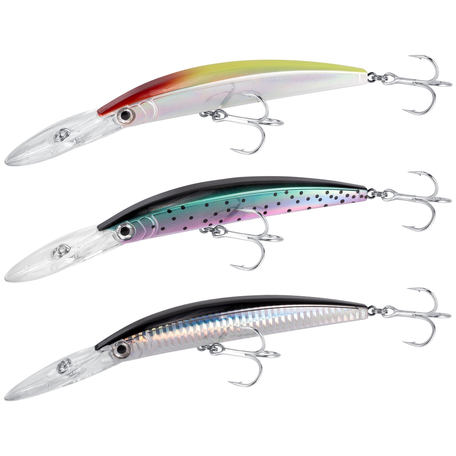 Dr.Fish 3 Pack Minnow Jerkbait 7" 13ft Deep Diving Lure Saltwater Hard ...