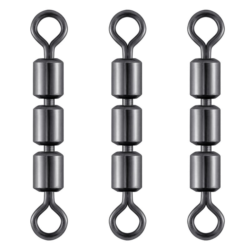 Dr.Fish 30 Pack High Speed 3 Roller Swivels, Bead Chain Barrel Swivels Fishing Tackle Trolling ...