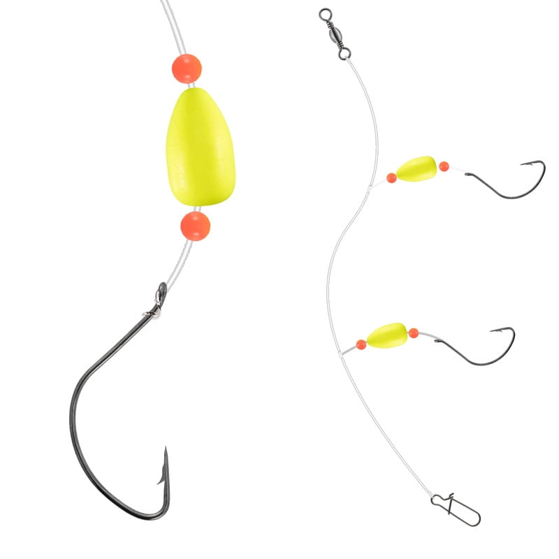 Dr.Fish 5 Pcs Pompano Rigs Surf Fishing Snell Floats Swivel Snaps ...