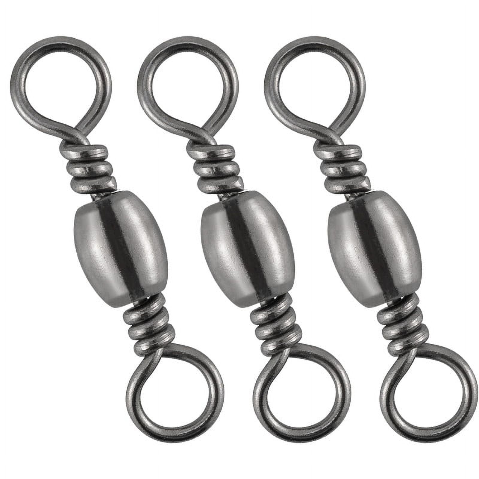 Dr.Fish 50-Pack Fishing Barrel Swivels #4 Stainless Brass Black Nickel ...