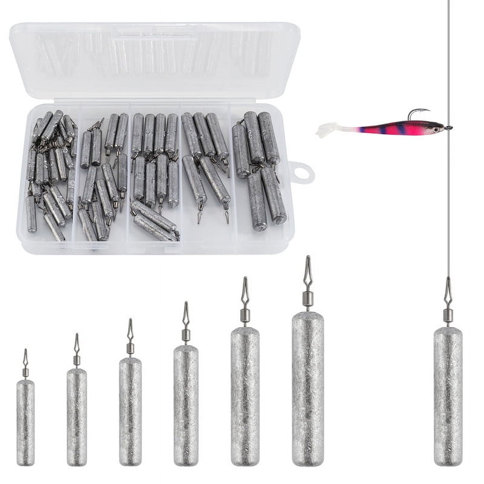Dr.Fish 50PCS/Box Fishing Drop Shot Weights, Drop Shot Rig Lead Skinny ...