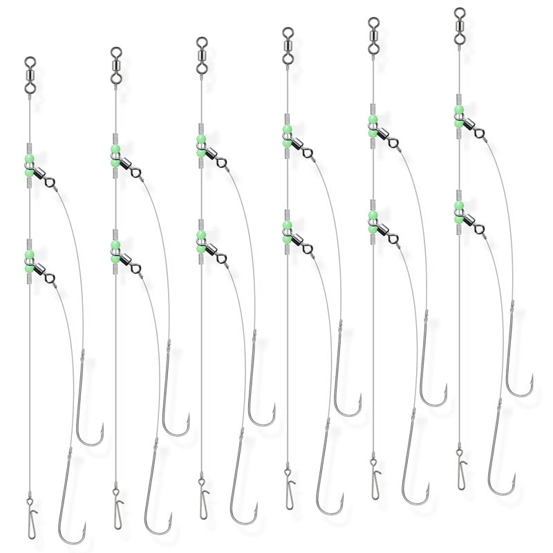 Dr.Fish 6PCS Sea Fishing Rigs Beach Casting, Pre-Rigged Hook Size 2/0 ...