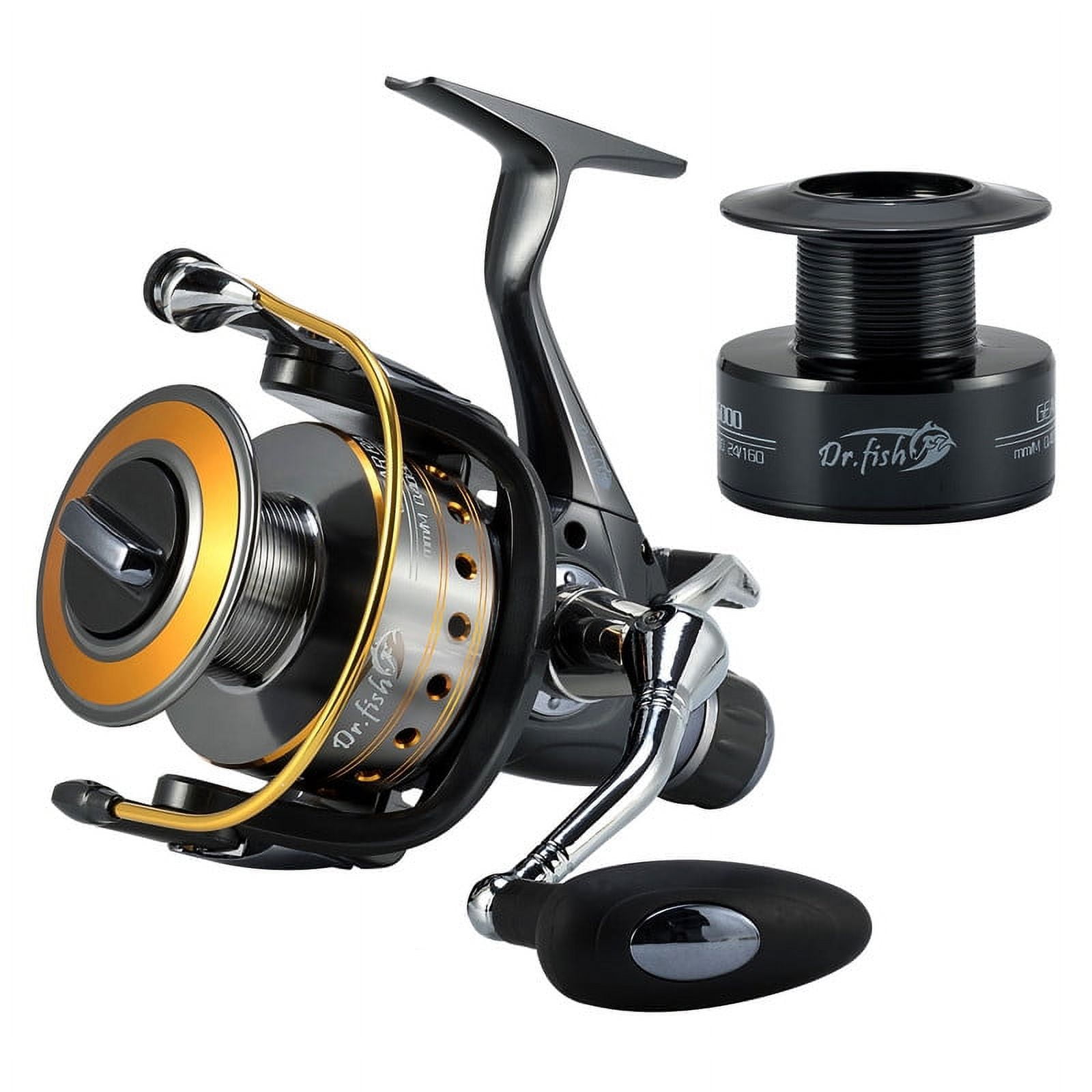 Dr.Fish Hercules-II Baitfeeder Spinning Reel 4000 Spare Spool Max 29Lb ...