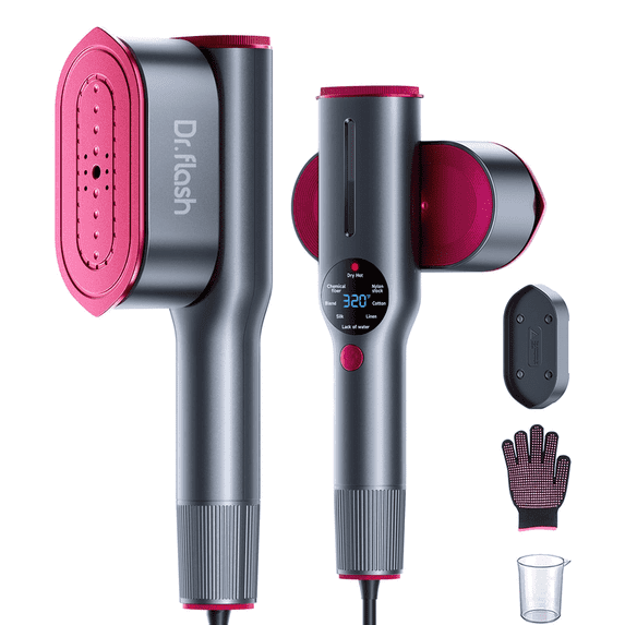 Dr Flash Portable Garment Steamer & Iron, LED Display Fast Heating ...