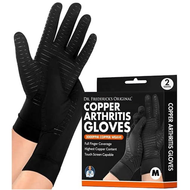 Dr. Frederick's Copper Arthritis Gloves - 2pc Medium, Full Finger ...