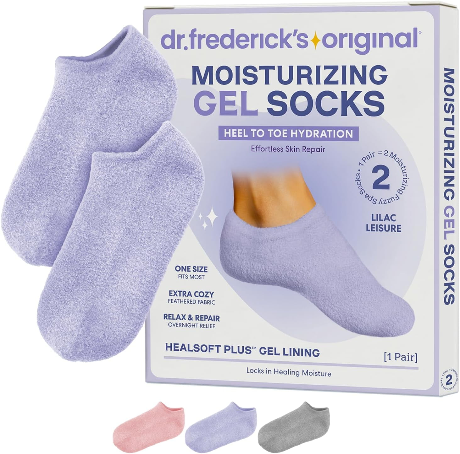 Dr. Frederick’s Original Moisturizing Gel Socks for Men & Women – Dry Feet & Cracked Heel ...